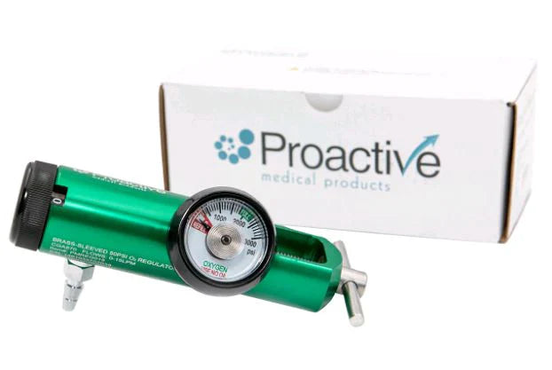 Proactive Oxygen Regulator, 0-15 LPM Mini Size, CGA 870, Barb Outlet ...